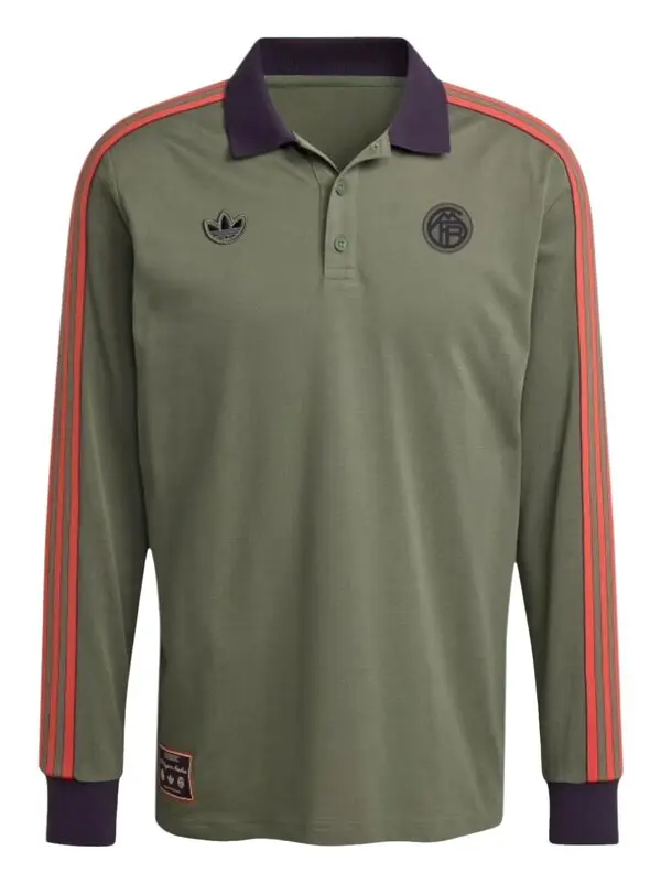 Adidas Fc Bayern Terrace Icon Long Sleeve Polo Shirt - Base Green