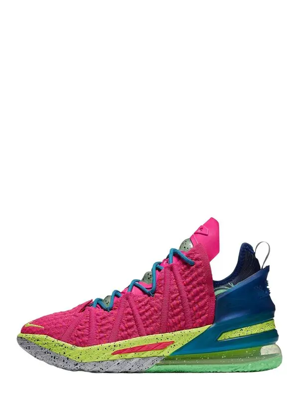 Nike Lebron 18 'los Angeles Night' Basketball Sneakers - Pink/yellow/blue