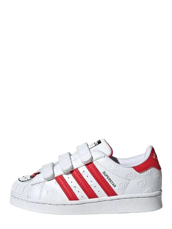 Adidas Superstar X Hello Kitty Allover Debossed Bows Sneakers - White/red