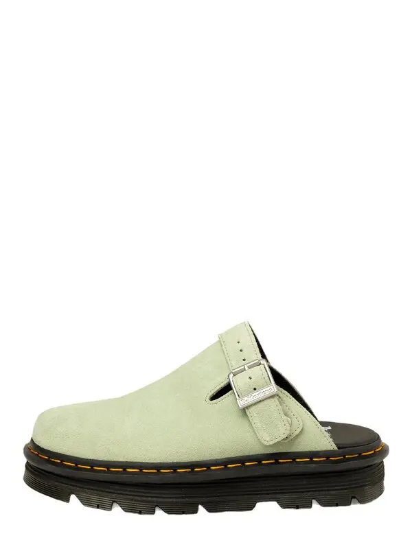 Dr. Martens Zebzag Suede Slingback Platform Mules - Sage Green