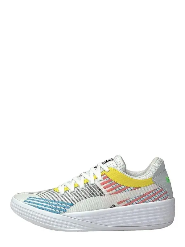 PUMA Clyde All-pro Low Top Athletic Sneakers - White/multi-color