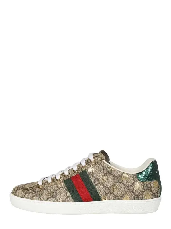Gucci Ace Gg Supreme Bees Low Top Sneakers - Beige/ebony
