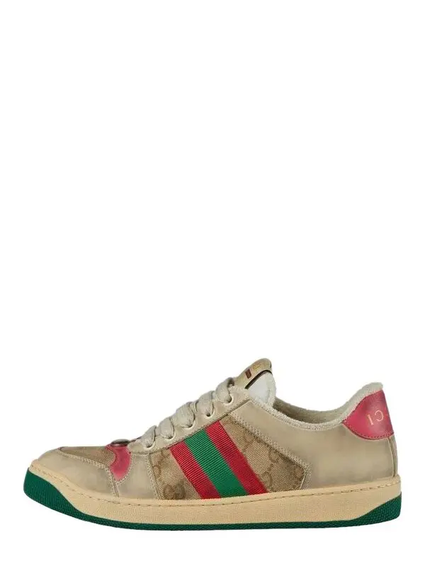 Gucci Screener Distressed Sneakers - Cream