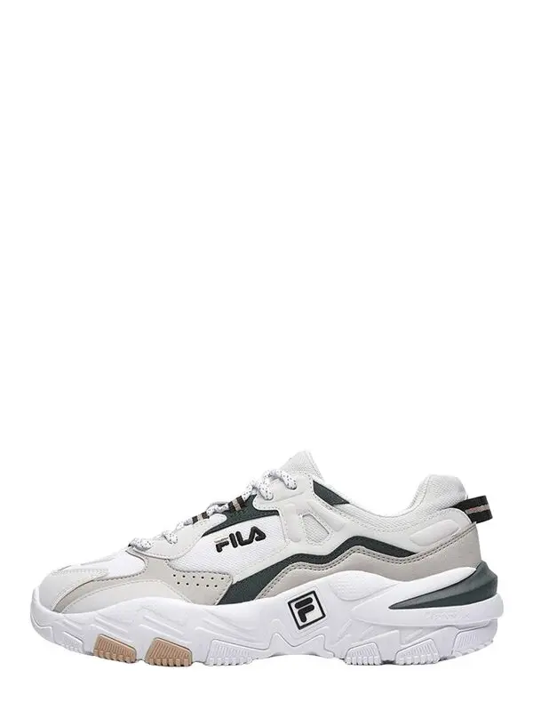FILA Athletic Lace-up Sneakers - White/grey/green