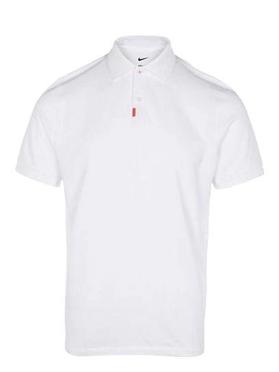 Nike Solid Color Logo Embroidered Half-fastening Pullover Short Sleeve White Polo Shirt - Default Color