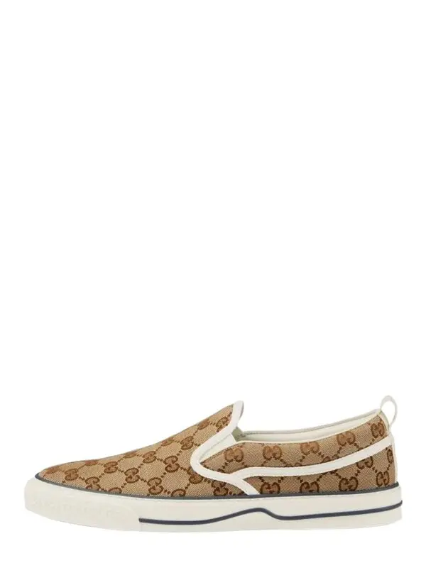 Gucci Tennis 1977 Slip-on Sneakers - Beige/ebony/green