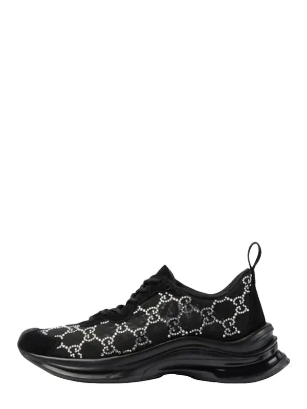 Gucci Run Gg Crystal Sneakers - Black/white