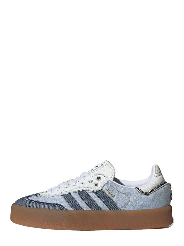 Adidas X Atmos Sambae Stacked Denim Sneakers - Cloud White/mesa/gum