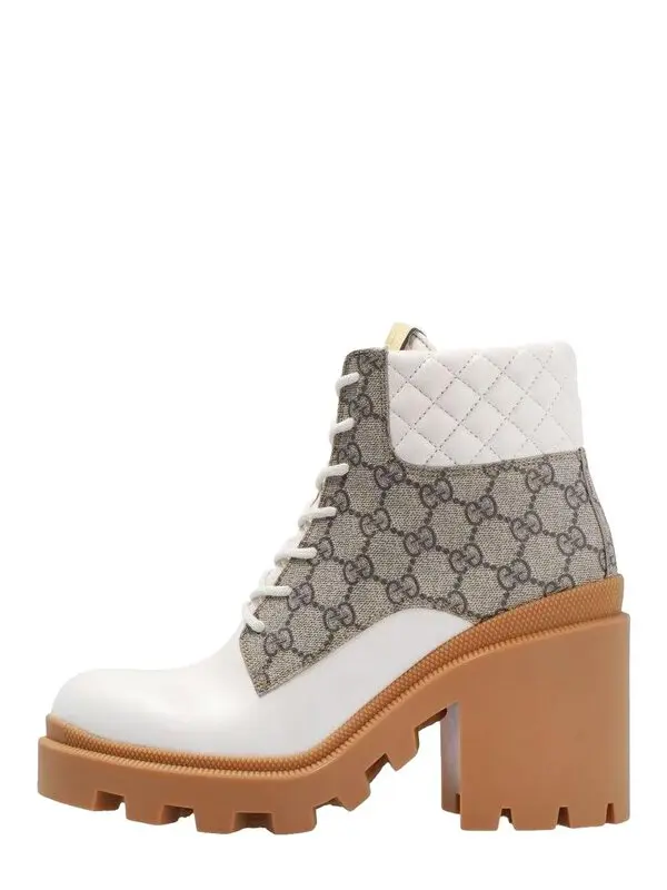 Gucci Gg Ankle Boots - Beige/white