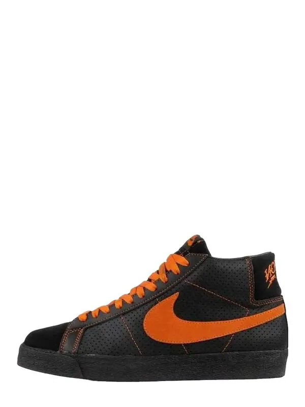 Nike Blazer High Top Lace Up Sneakers - Black/orange