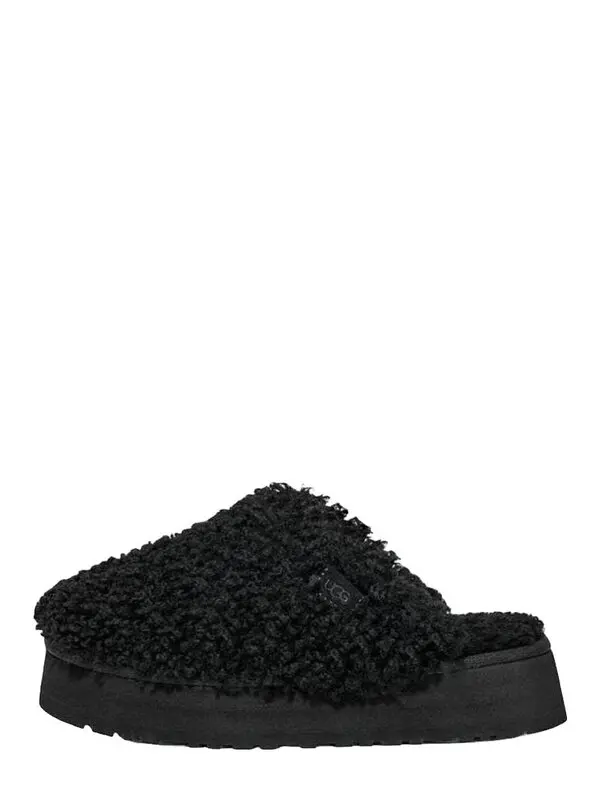 UGG Maxi Curly Platform Slippers - Black