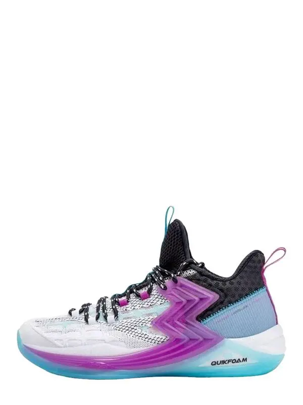 361 DEGREES Quick Foam Basketball Sneaker - White Purple Blue