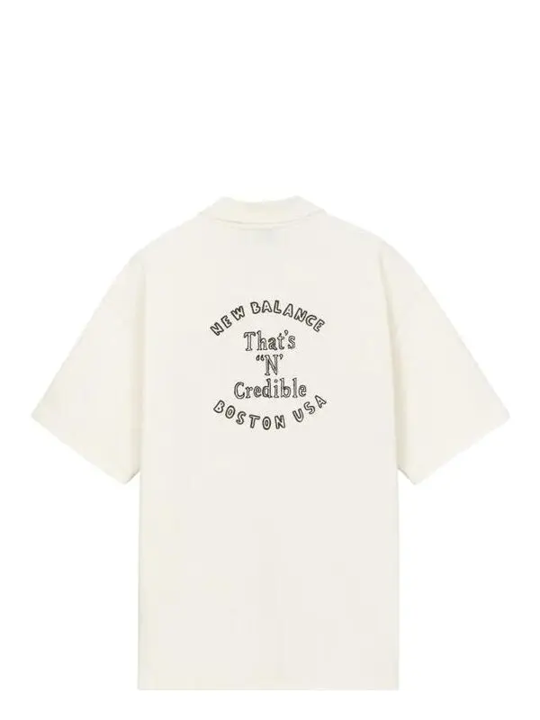 NEW BALANCE Casual Polo T-shirt Asia Sizing 'white - White/black