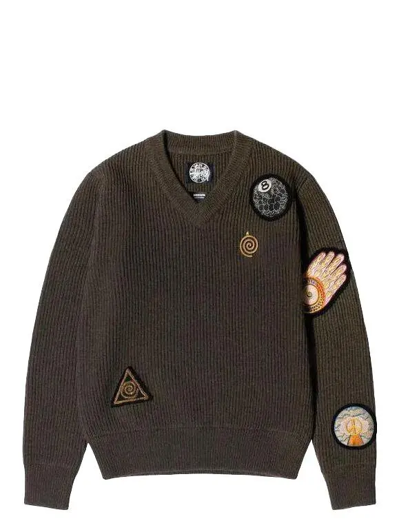 StÜssy X Dries Van Noten Patch Knit Sweater - Brown