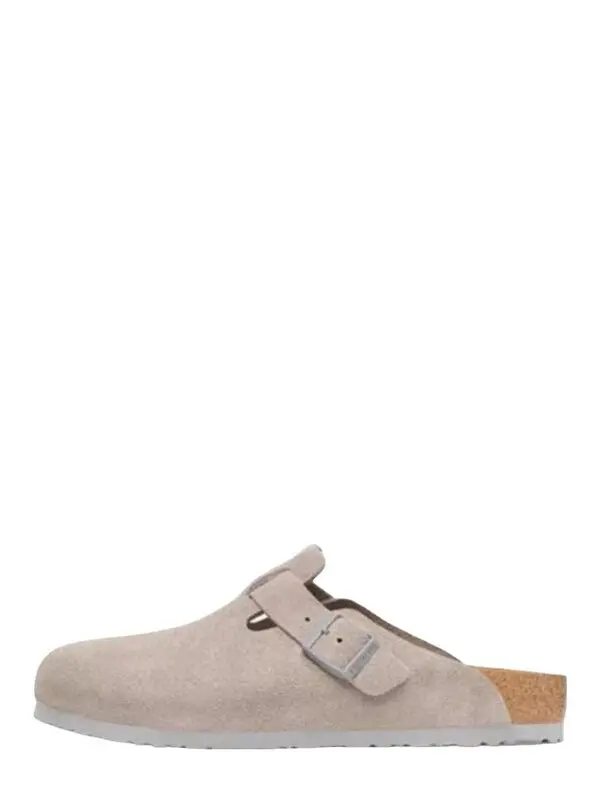 BIRKENSTOCK Boston Suede Leather Clogs - Grey