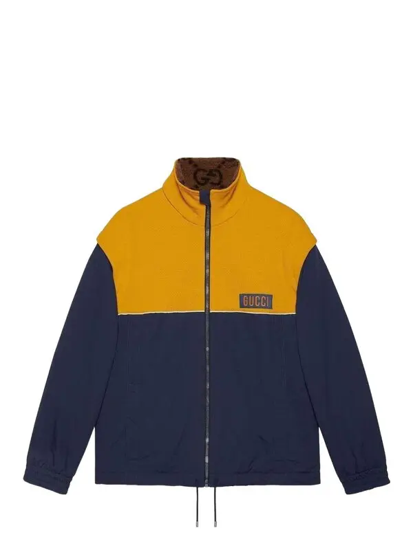 Gucci Technical Jersey Jacket With Detachable Sleeves - Navy/yellow