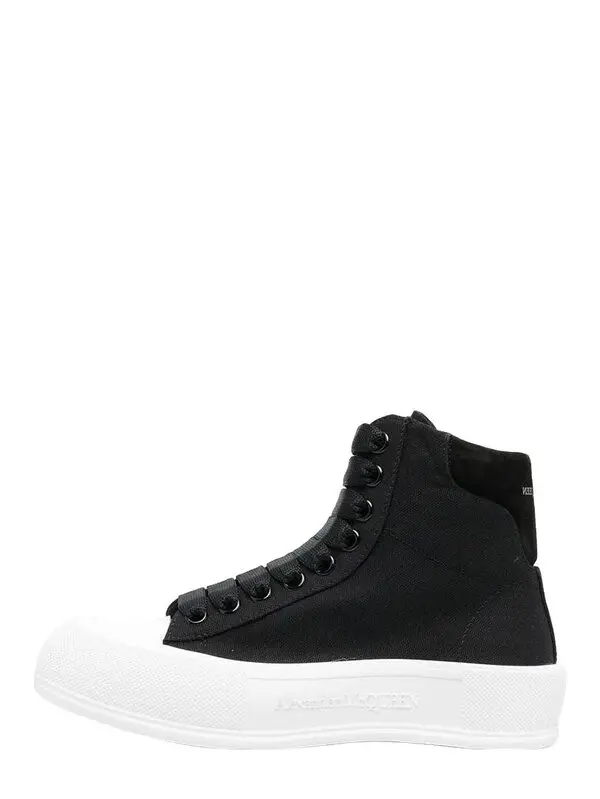 Alexander McQueen High-top Plimsoll Shoes - Black/white