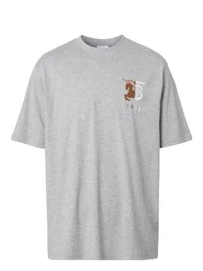 Burberry Puzzle Embroidery Logo Short Sleeve - Grey