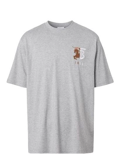 Burberry Puzzle Embroidery Logo Short Sleeve - Grey