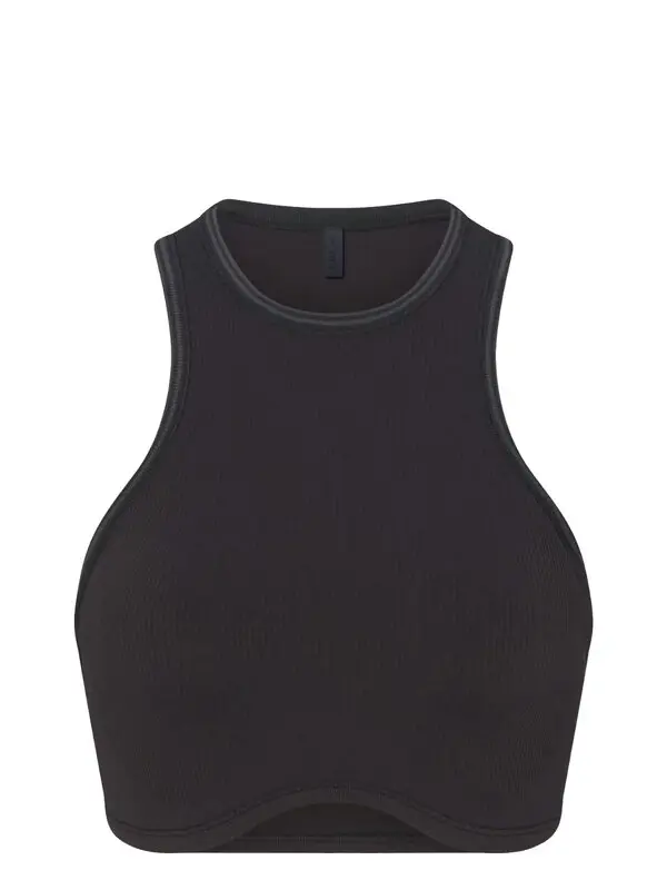 Nike X Skims Ribbed Seamless Racer Front Bra - Obsidian