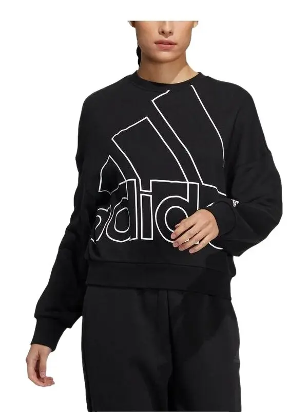Adidas Big Logo Printing Casual Sweatshirt - Black