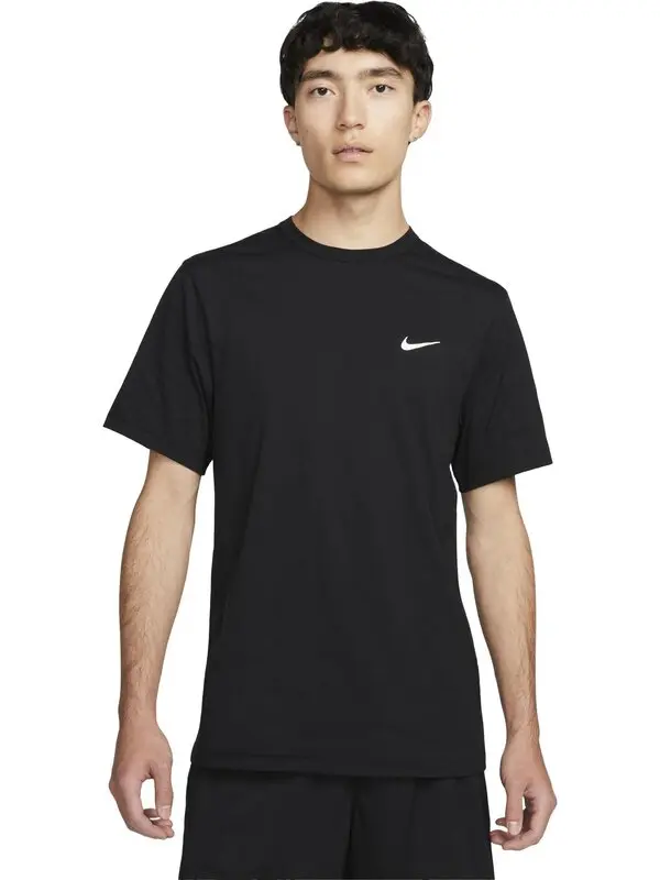 Nike Dri-fit Uv Hyverse Short Sleeve Fitness Top - Black