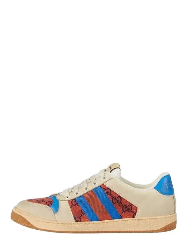 Gucci Screener Gg Canvas Low Top Sneakers - Blue/white