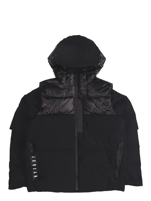 JORDAN Down Jacket With Hood - Black