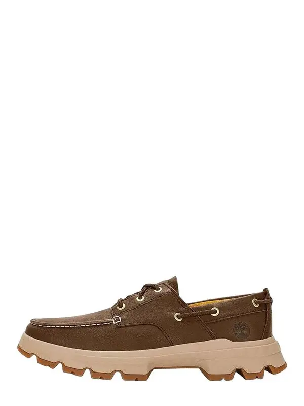 Timberland Leather Boat Shoes - Brown/white
