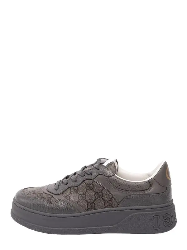 Gucci Gg Monogram Lace-up Sneakers - Grey