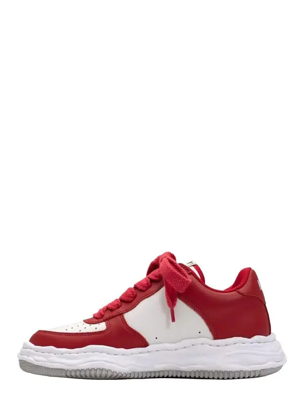 Mihara Yasuhiro Wayne Og Sole Leather Low-top Sneaker - White/red
