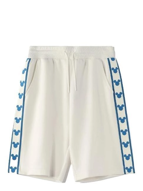 LI-NING X Disney Graphic Striped Shorts - Beige/blue