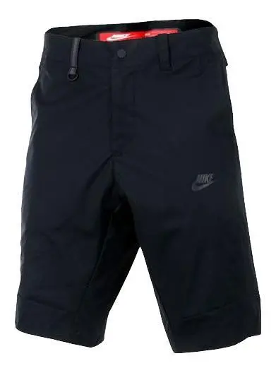 Nike Logo Waterproof Zipper Cargo Shorts - Black