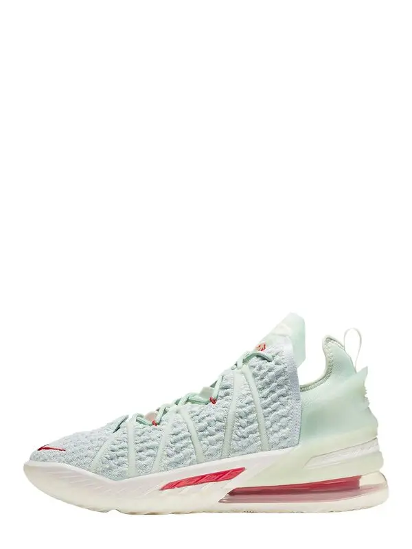 Nike Lebron 18 Ep "empire Jade" Mid Top Sneakers - White/gold/red