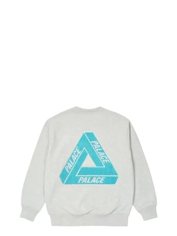 PALACE S23 Fleece Tri-ferg Crew Sweater - Grey
