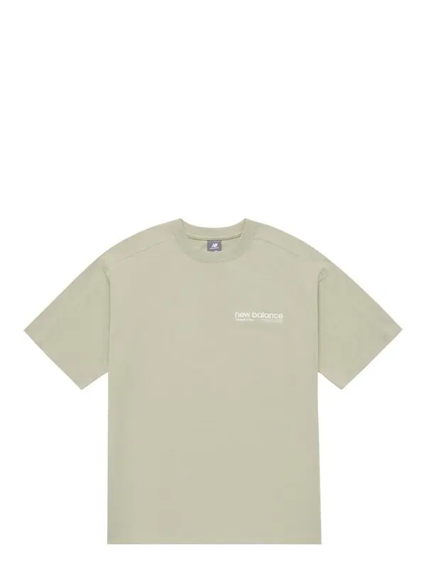 NEW BALANCE Wordmark Logo T-shirt - Khaki Green
