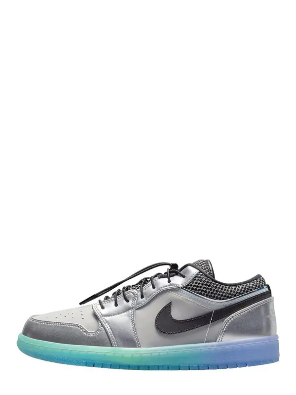 JORDAN 1 Low Se Metallic Silver Gradient - Silver/grey/black
