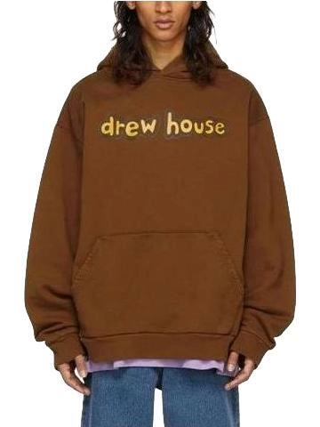 Drew House Cartoon Font Hoodie - Brown