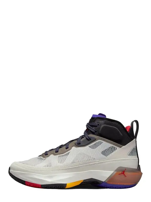 JORDAN 37 Pf "beyond Borders" Sneakers - Light Bone/fire Red/black