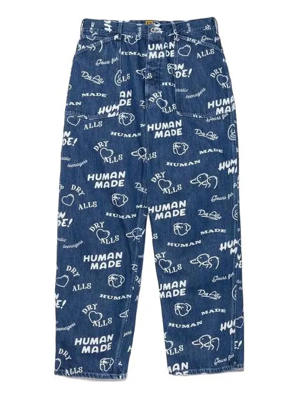 HUMAN MADE Printed Denim Baggy Jeans - Blue