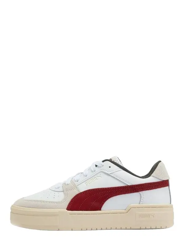 PUMA Ca Pro Ivy League Low Top Lace-up Sneakers - White/red