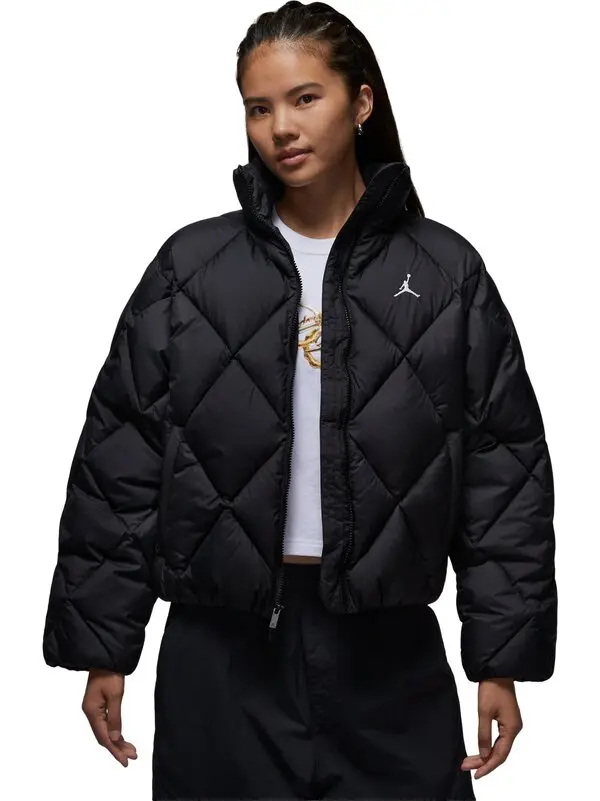 JORDAN Air Brooklyn Quilted Puffer Jacket - Black