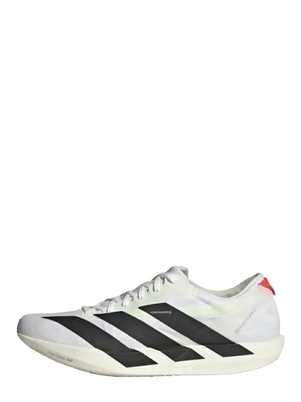 Adidas Adizero Adios "cloud White Core Black" Lace-up Athletic Sneakers - Cloud White/core Black/silver Metallic