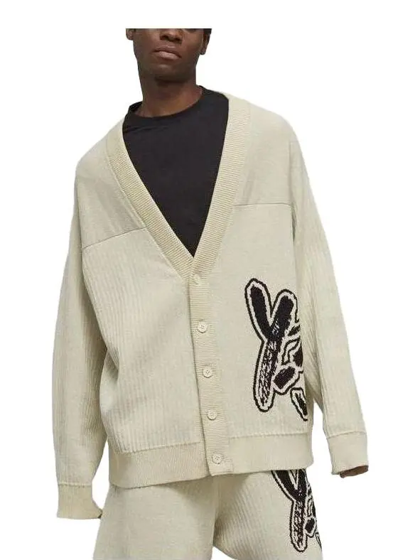 Adidas Y-3 Logo Knit Cardigan - Off White