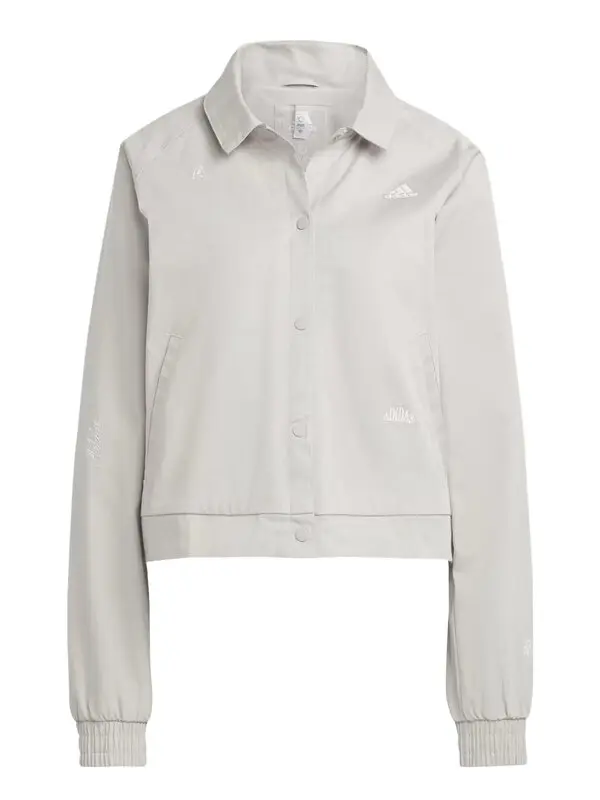 Adidas Track Top With Graphic Details - Wonder Taupe/white