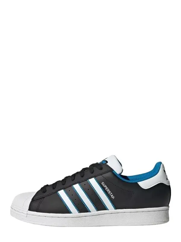 Adidas Superstar "black Bright Blue" Sneakers - Core Black/cloud White/bright Blue