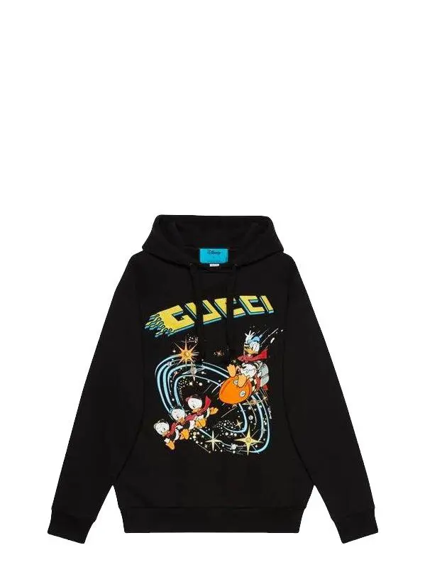 Gucci X Disney Donald Duck Printed Hoodie - Black