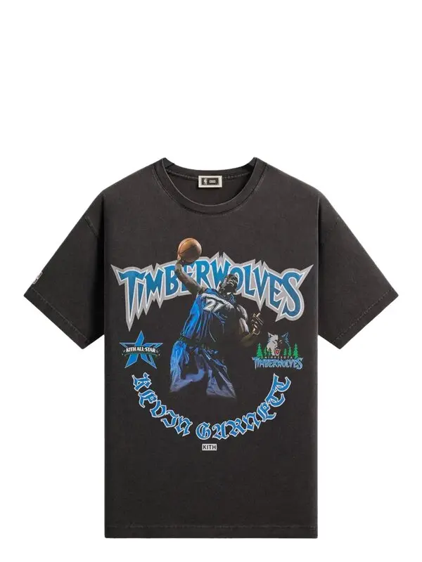 Kith For Nba All-star Minnesota Timberwolves Kevin Garnett Vintage T-shirt - Black