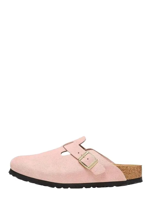 BIRKENSTOCK Boston Suede Leather Clogs - Light Pink/sand