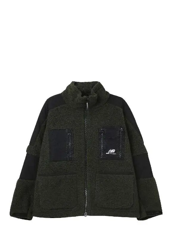 NEW BALANCE Fleece Zip-up Jacket - Green/black